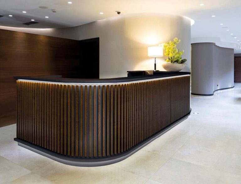 Kích thước quầy Reception tiêu chuẩn tại văn phòng, khách sạn